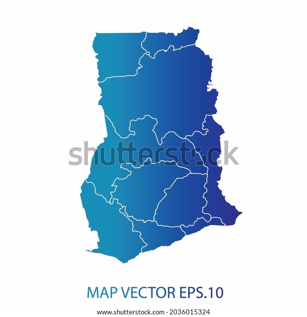 Ghana Map Blue Gradient Color Infographic Stock Vector (Royalty Free ...