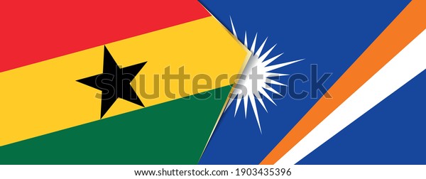 Ghana Marshall Islands Flags Two Vector Stock Vector (Royalty Free ...