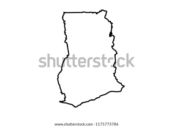 Ghana Outline Map Country Shape National Stock Vector (Royalty Free ...