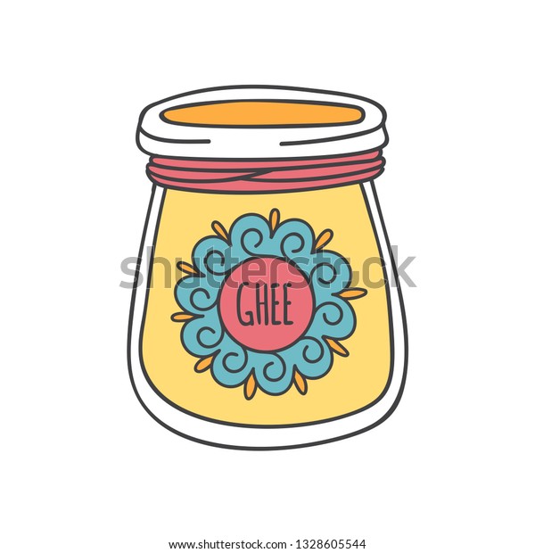 Ghee Vector Illustration Traditional Indian Ghee Stock Vector (Royalty ...