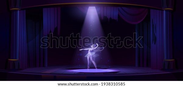 Ghost Ballerina Dance On Old Theater Stock Vector (Royalty Free ...