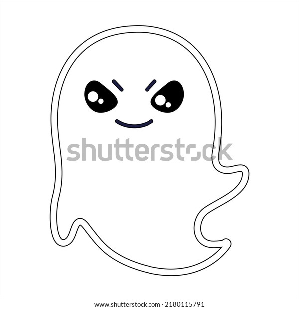 Ghost Cartoon Coloring Book Page Kids: เวกเตอร์สต็อก (ปลอดค่าลิขสิทธิ์ ...
