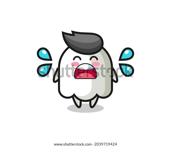 Ghost Cartoon Illustration Crying Gesture Cute Stock Vector (Royalty ...