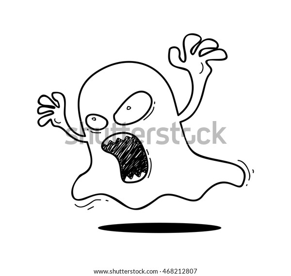 Ghost Cloth Doodle Illustration Stock Vector (Royalty Free) 468212807 ...