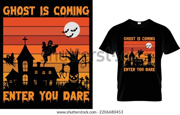 Ghost Coming Enter You Dare Halloween Stock Vector (Royalty Free ...