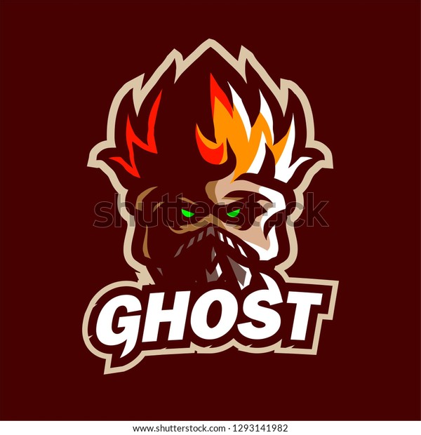 Ghost fire mascot logo gaming vector template