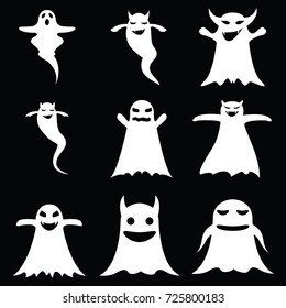 Ghost Icon Set Stock Vector (Royalty Free) 730393024 | Shutterstock