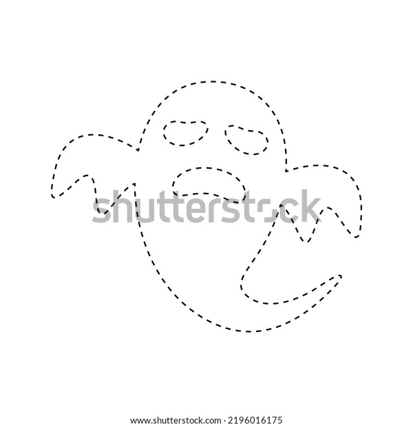 Ghost Tracing Worksheet Kids Stock Vector (Royalty Free) 2196016175 ...