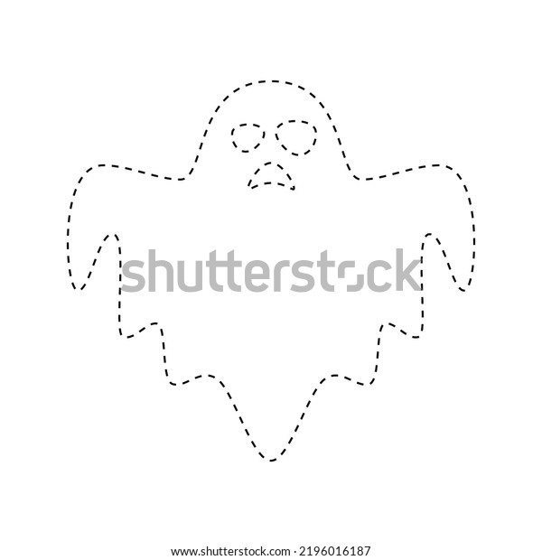 Ghost Tracing Worksheet Kids Stock Vector (Royalty Free) 2196016187 ...