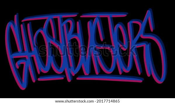Ghostbusters Lettering Handstyle Logo Red Letters Stock Vector (Royalty ...