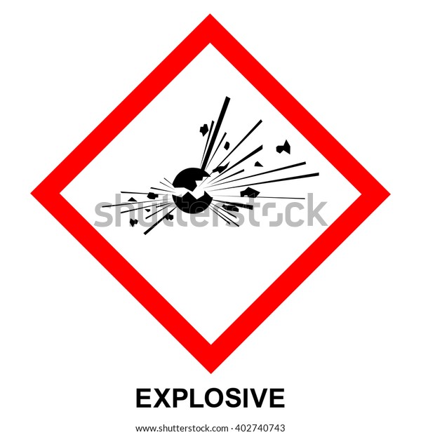 GHS01 Gefahrenpiktogramm EXPLOSIVE , Gefahrenwarnzeichen EXPLOSIVE ...
