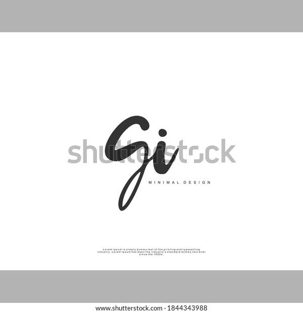 Gi Initial Handwriting Handwritten Logo Identity Stock Vector Royalty Free 1844343988