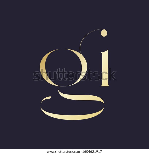 Gi Monogram Logoelegant Style Typographic Iconlettering: vetor stock ...
