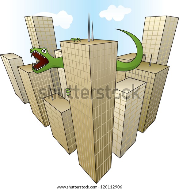 Giant Monster City Stock Vector (Royalty Free) 120112906 | Shutterstock