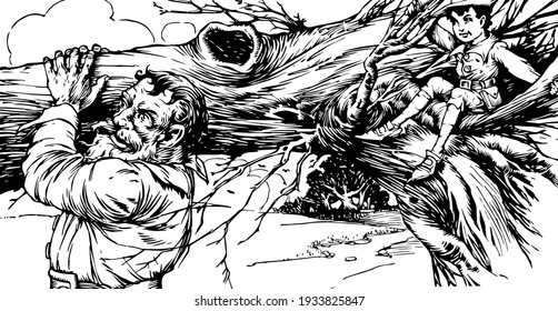 Giant This Scene Shows Giant Man Stock Vector (Royalty Free) 1933825847 ...
