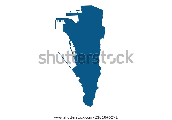 Mapa de Gibraltar color azul sobre: vector de stock (libre de regalías ...