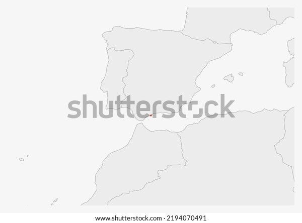 Gibraltar Map Highlighted Gibraltar Flag Colors Stock Vector (Royalty ...