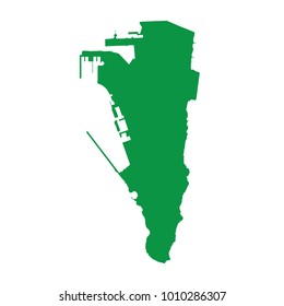 Gibraltar Map Isolated On Transparent Background Stock Vector (Royalty ...
