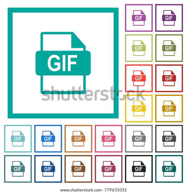 Gif File Format Flat Color Icons Stock Vector (Royalty Free) 779631031