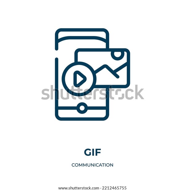 Gif Icon Linear Vector Illustration Communication Stock Vector (Royalty ...