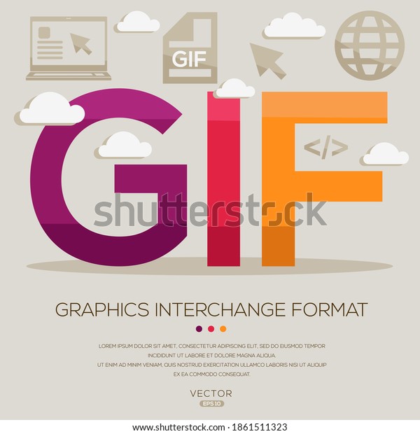Gif Mean Graphics Interchange Format Computer Stock Vector (Royalty ...