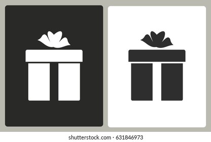Gift Box Black White Vector Icons Stock Vector (Royalty Free) 631846973