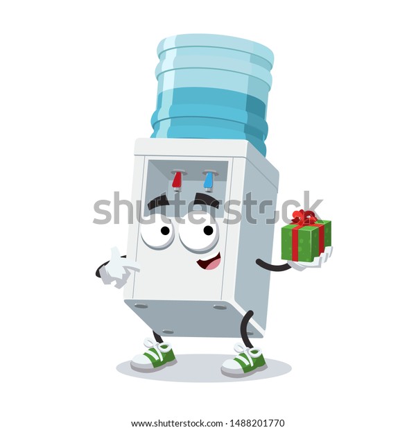 Gift Box Cartoon Water Cooler Bottle Stock Vector (Royalty Free ...