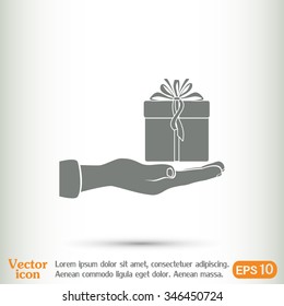 Gift Box Hand Icon Stock Vector (Royalty Free) 346450724 | Shutterstock