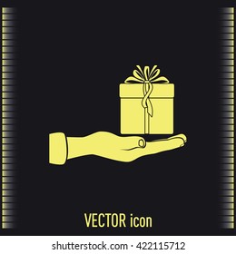 Gift Box Hand Icon Stock Vector (Royalty Free) 408697693 | Shutterstock