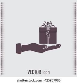 Gift Box Hand Icon Stock Vector (Royalty Free) 426913198 | Shutterstock