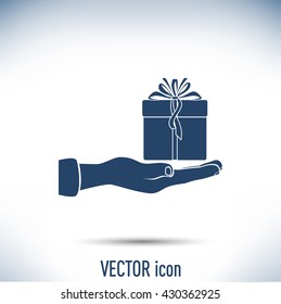 Gift Box Hand Icon Stock Vector (Royalty Free) 430362925 | Shutterstock