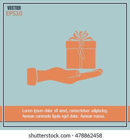 Gift Box Hand Icon Stock Vector (Royalty Free) 478862458 | Shutterstock