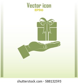 Gift Box Hand Icon Stock Vector (Royalty Free) 398567275 | Shutterstock