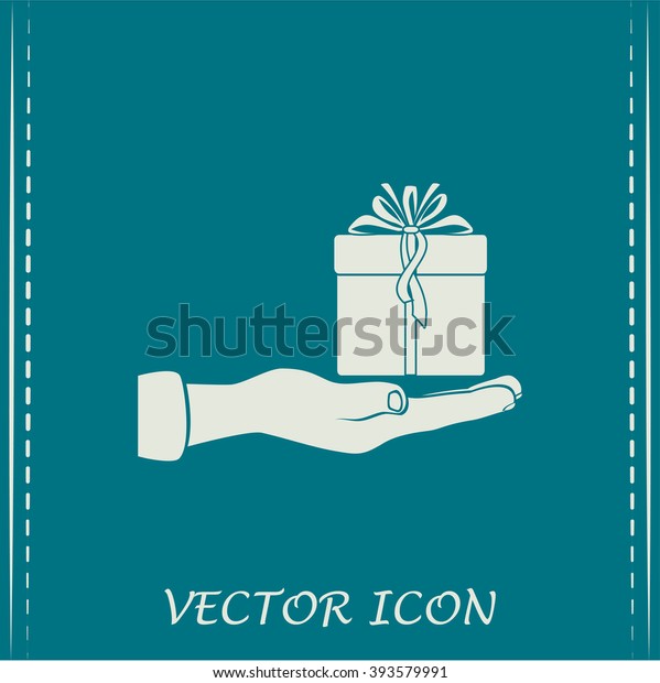 Gift Box Hand Icon Stock Vector (Royalty Free) 393579991 | Shutterstock