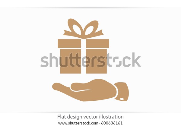 Gift Box Hand Icon Vector Illustration Stock Vector (Royalty Free ...