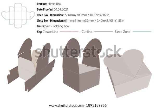 Gift Box Heart Packaging Design Template Stock Vector (Royalty Free ...