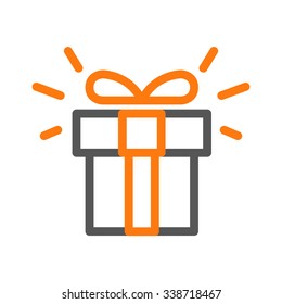 Gift Box Icon Vector Shining Present: стоковая векторная графика (без ...