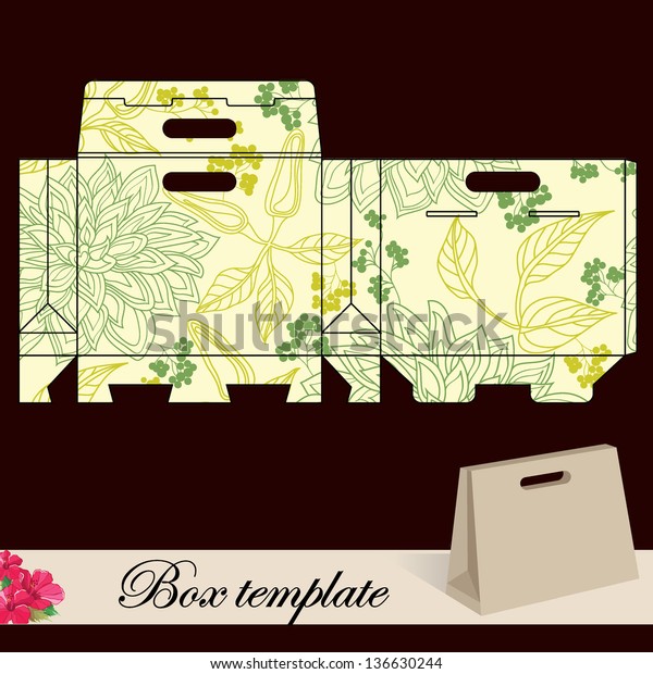 Gift Box Templateprint Cut Along Solid Stock Vector (Royalty Free ...
