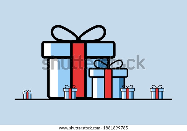 Gift Boxes Different Sizes Vector Illustration Stock Vector (Royalty ...