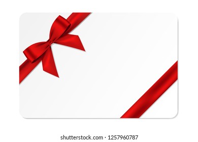 Gift Card Red Bow Ribbon Realistic Stock Vector (Royalty Free ...