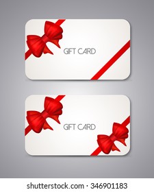 Gift Cards Red Ribbons Stock Vector (Royalty Free) 346901183