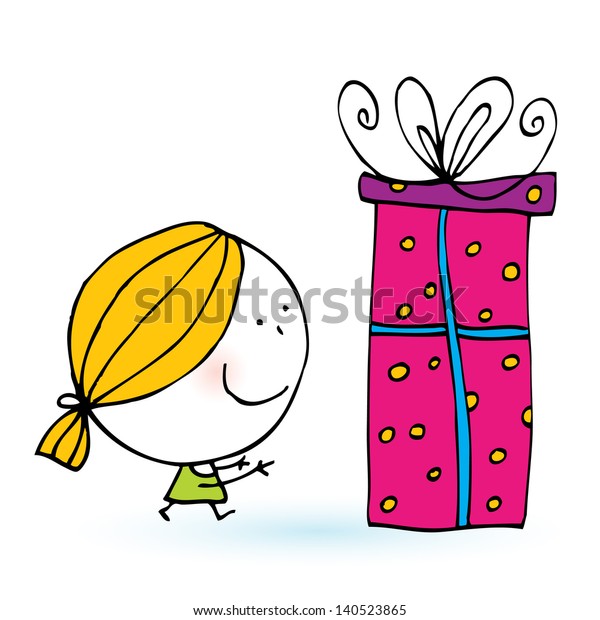 Gift Cartoon Box Birthday Time Gift Stock Vector (Royalty Free ...