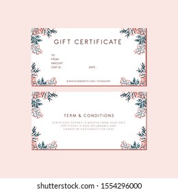 Gift Certificate Cards 2 Sided Template Stock Vector (Royalty Free ...