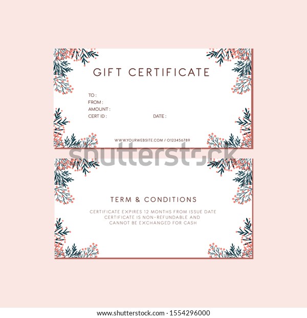 Gift Certificate Cards 2 Sided Template Stock Vector (Royalty Free ...