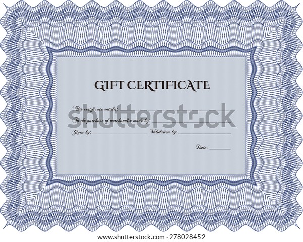 Gift Certificate Template Border Framebeauty Design Stock Vector ...