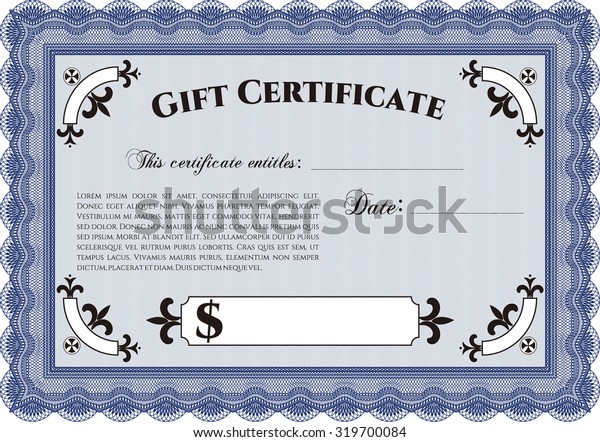 Gift Certificate Vector Illustrationwith Background Complex Stock ...
