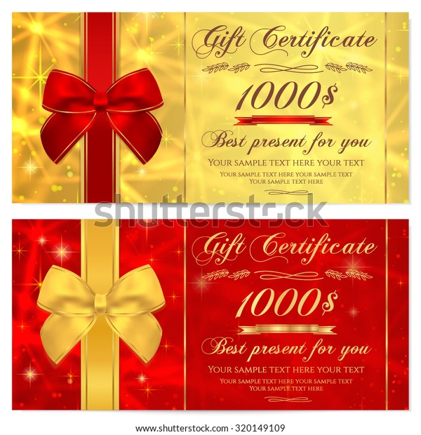 Gift Certificate Voucher Coupon Invitation Gift Stock Vector (Royalty ...