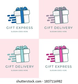 Gift Delivery Express Logo Design Line Stock Vector (Royalty Free ...
