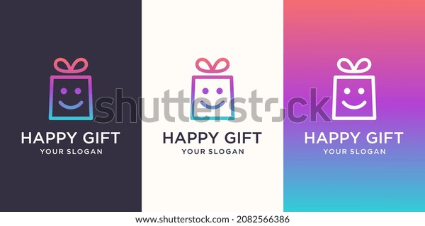 Gift Face Smile Logo Combination Unique Stock Vector (Royalty Free ...