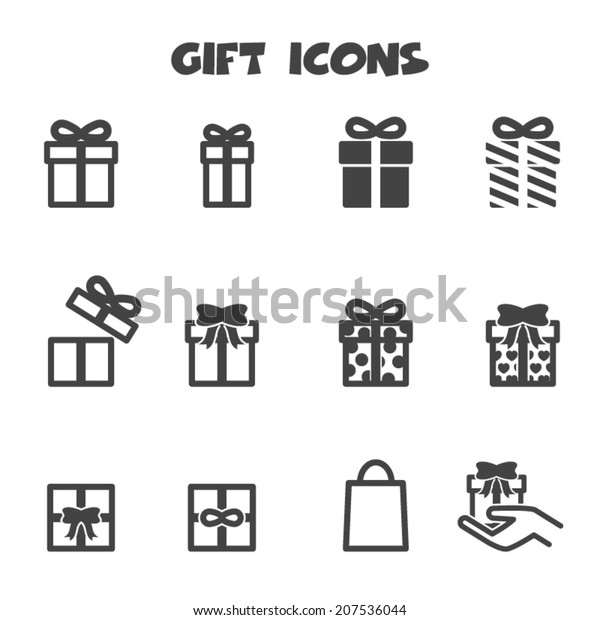 Gift Icons Mono Vector Symbols Stock Vector (Royalty Free) 207536044 ...